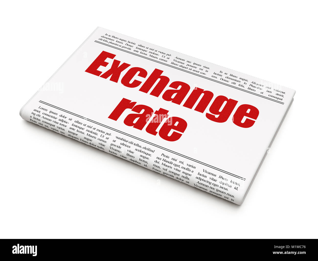 Currency concept: newspaper headline Exchange Rate Stock Photo - Alamy
