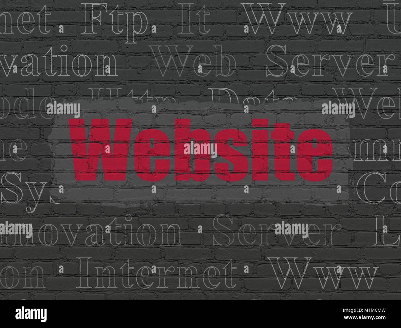 Web design concept: Website on wall background Stock Photo - Alamy
