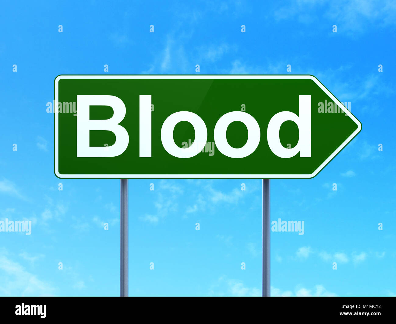 Healthcare concept: Blood on road sign background Stock Photo - Alamy