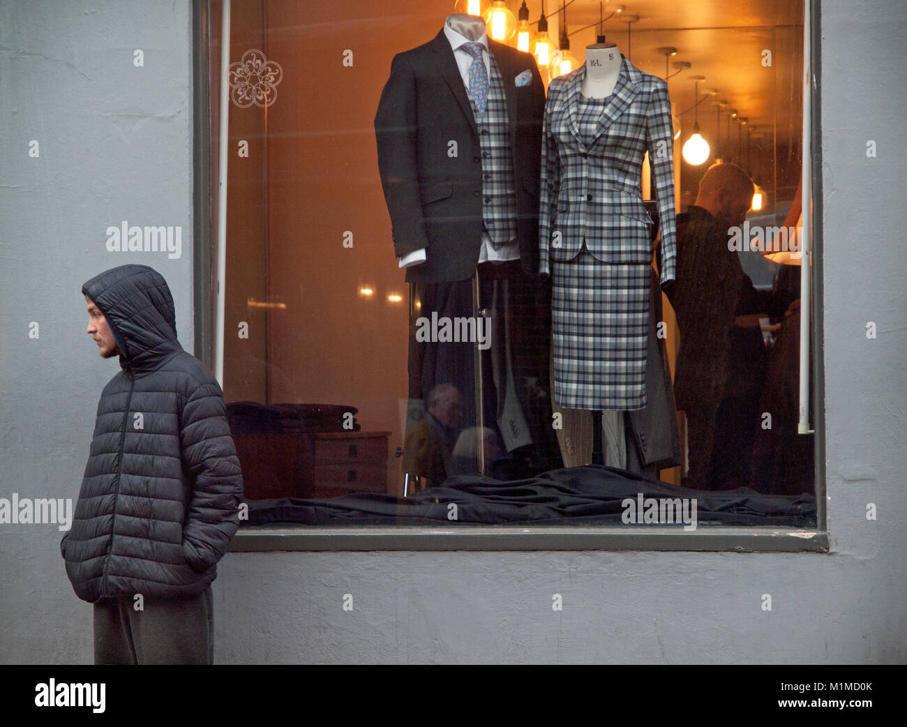 A window display for a smart clothing store in Brighton Stock Photo - Alamy