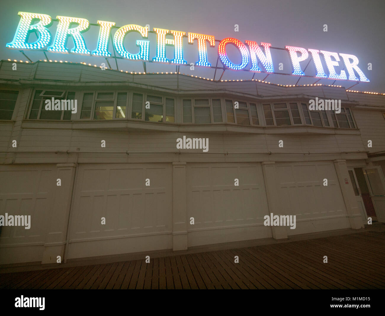 Brighton pier neon sign uk hi-res stock photography and images - Alamy
