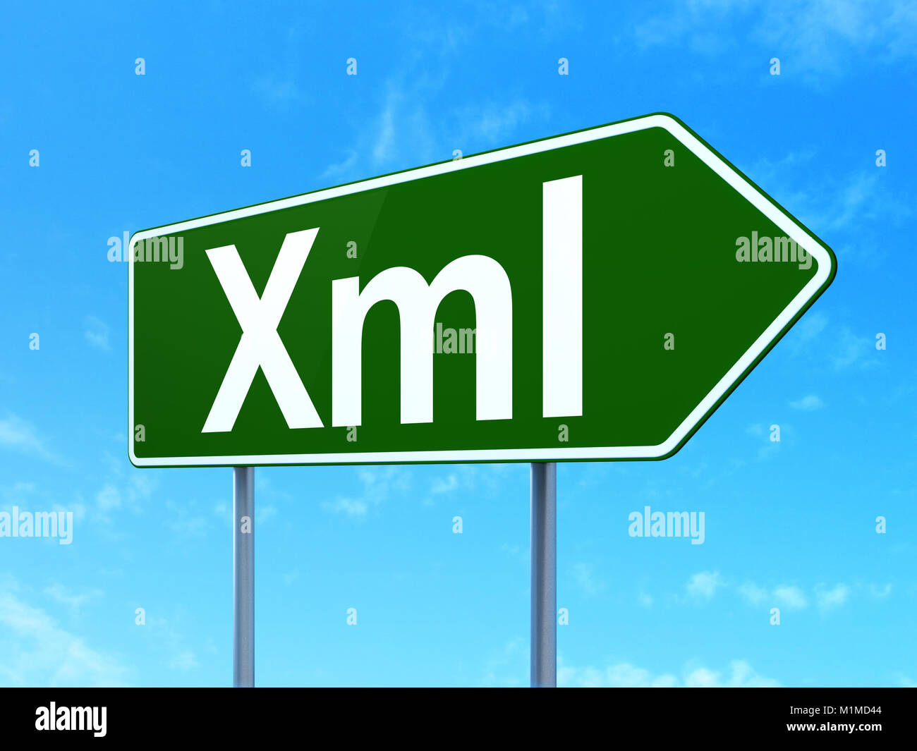 Database concept: Xml on road sign background Stock Photo - Alamy
