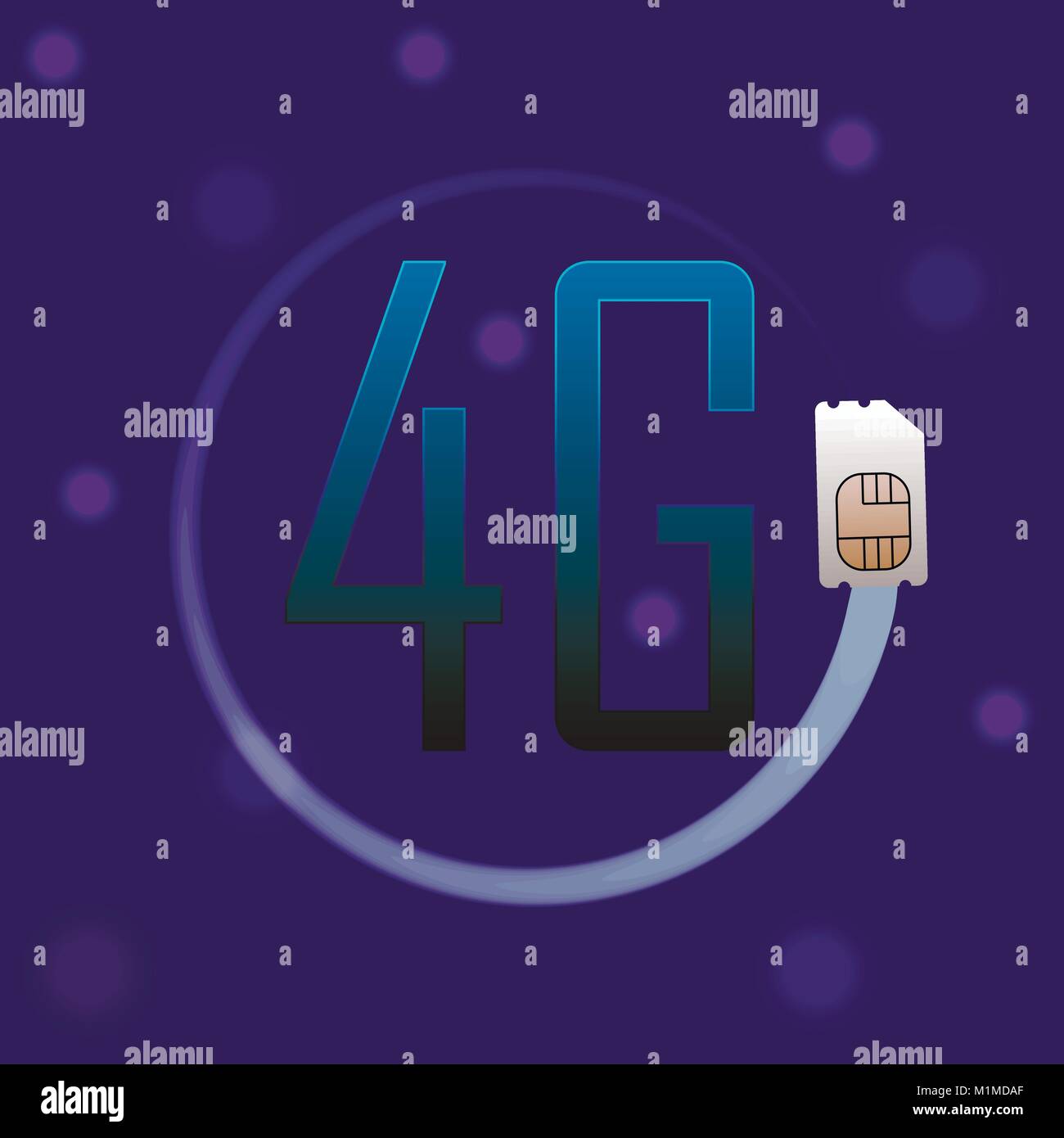 4G Sim Card. Mobile telecommunications technology symbol. Speed data ...