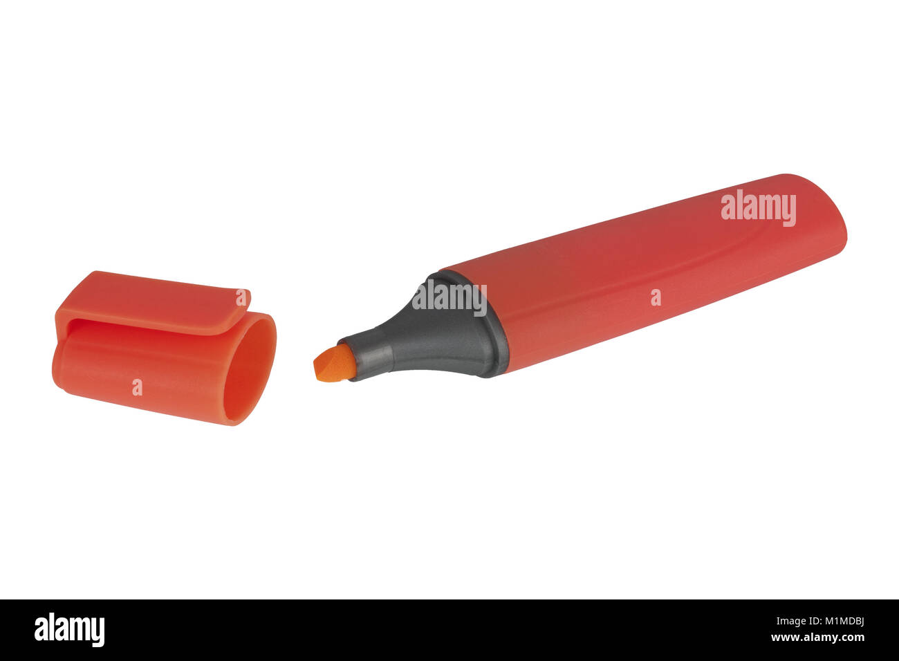 Orange highlighter isolated on a white background Stock Photo - Alamy