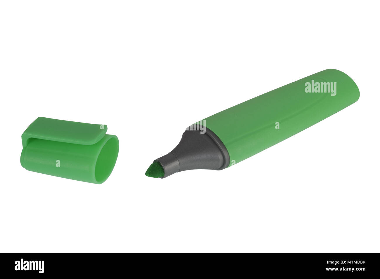 Green highlighter isolated on a white background Stock Photo - Alamy