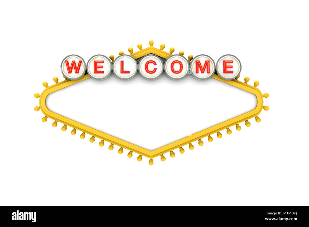 Welcome to Las Vegas classic sign with copy space. 3D Rendering Stock ...