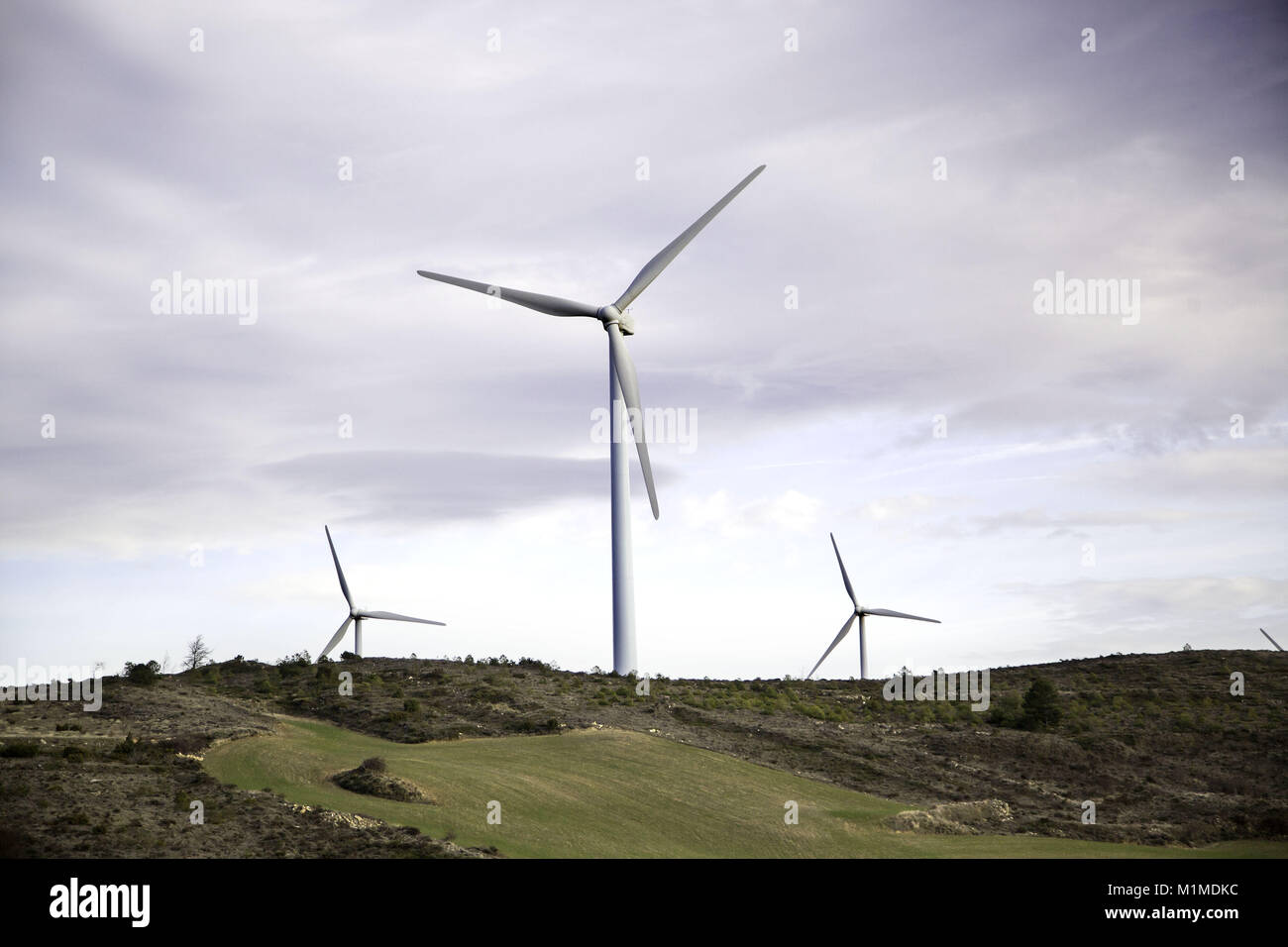 Ecological wind turbine in mountain, wind energy Stock Photo - Alamy