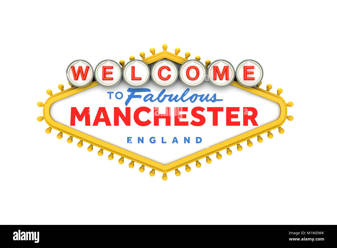 Welcome to manchester sign Cut Out Stock Images & Pictures - Alamy