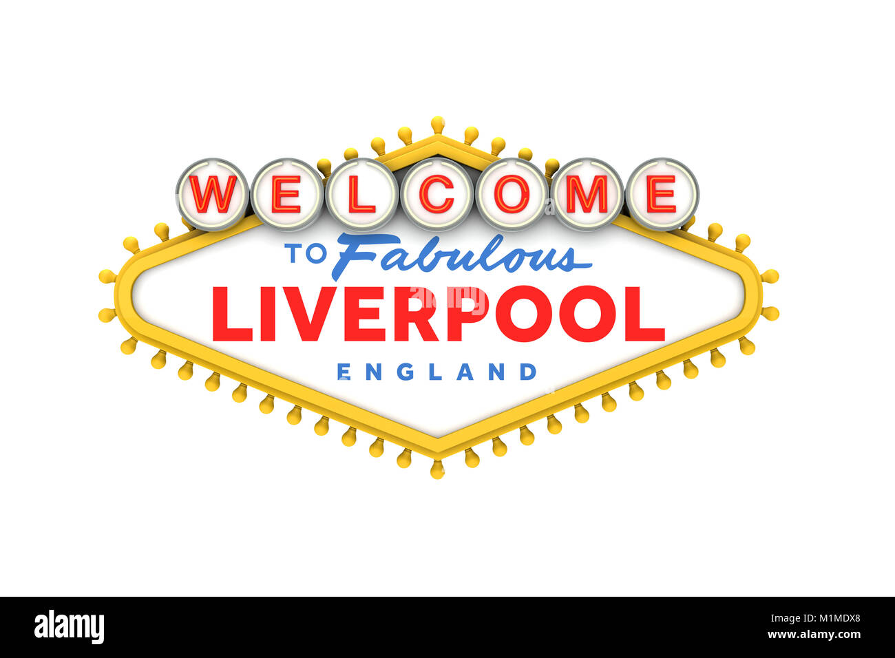 Welcome to Liverpool sign in classic las vegas style design . 3D ...