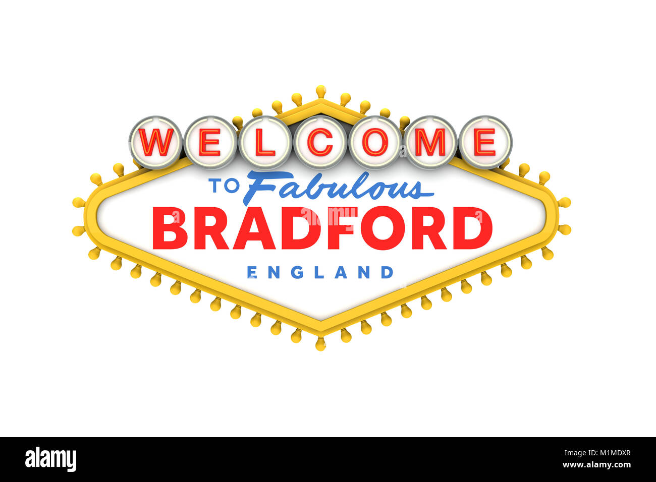 Welcome to Bradford sign in classic las vegas style design . 3D ...