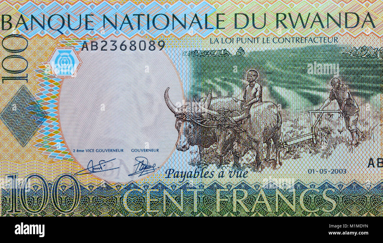 Rwanda 100 One Hundred Francs Bank Notes Stock Photo - Alamy