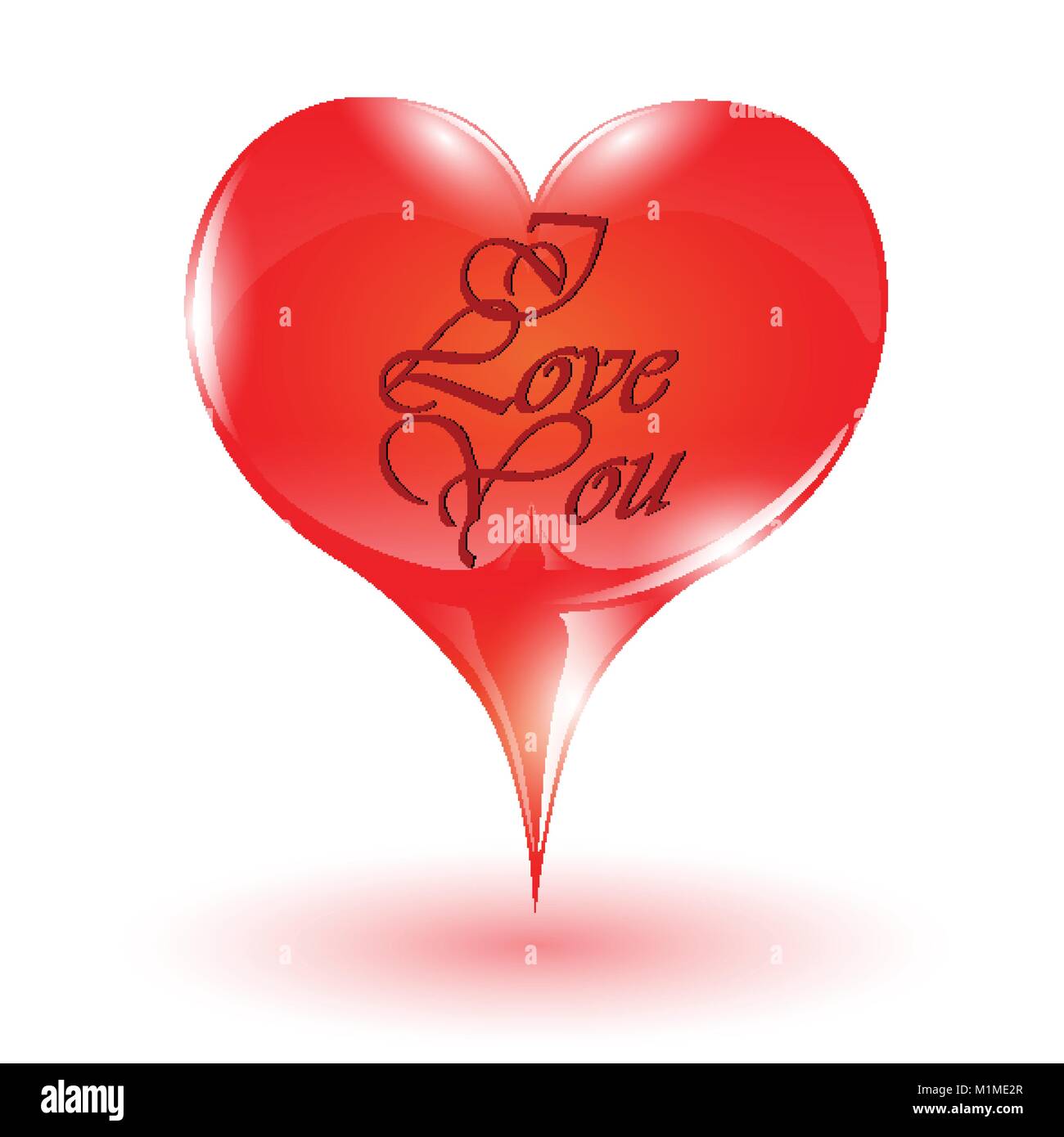 Big red "I Love You" heart Stock Vector Image & Art - Alamy