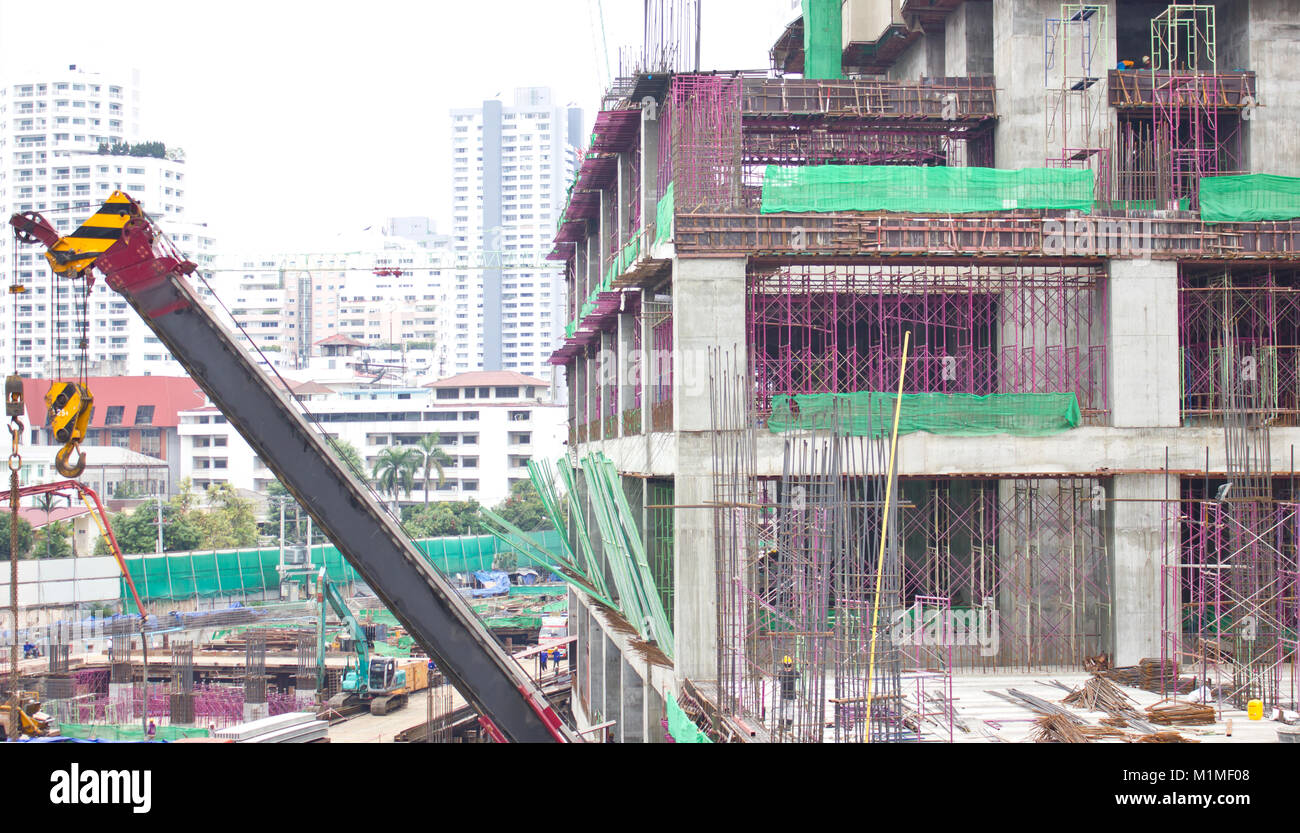 Construction workers building concrete structures hi-res stock ...
