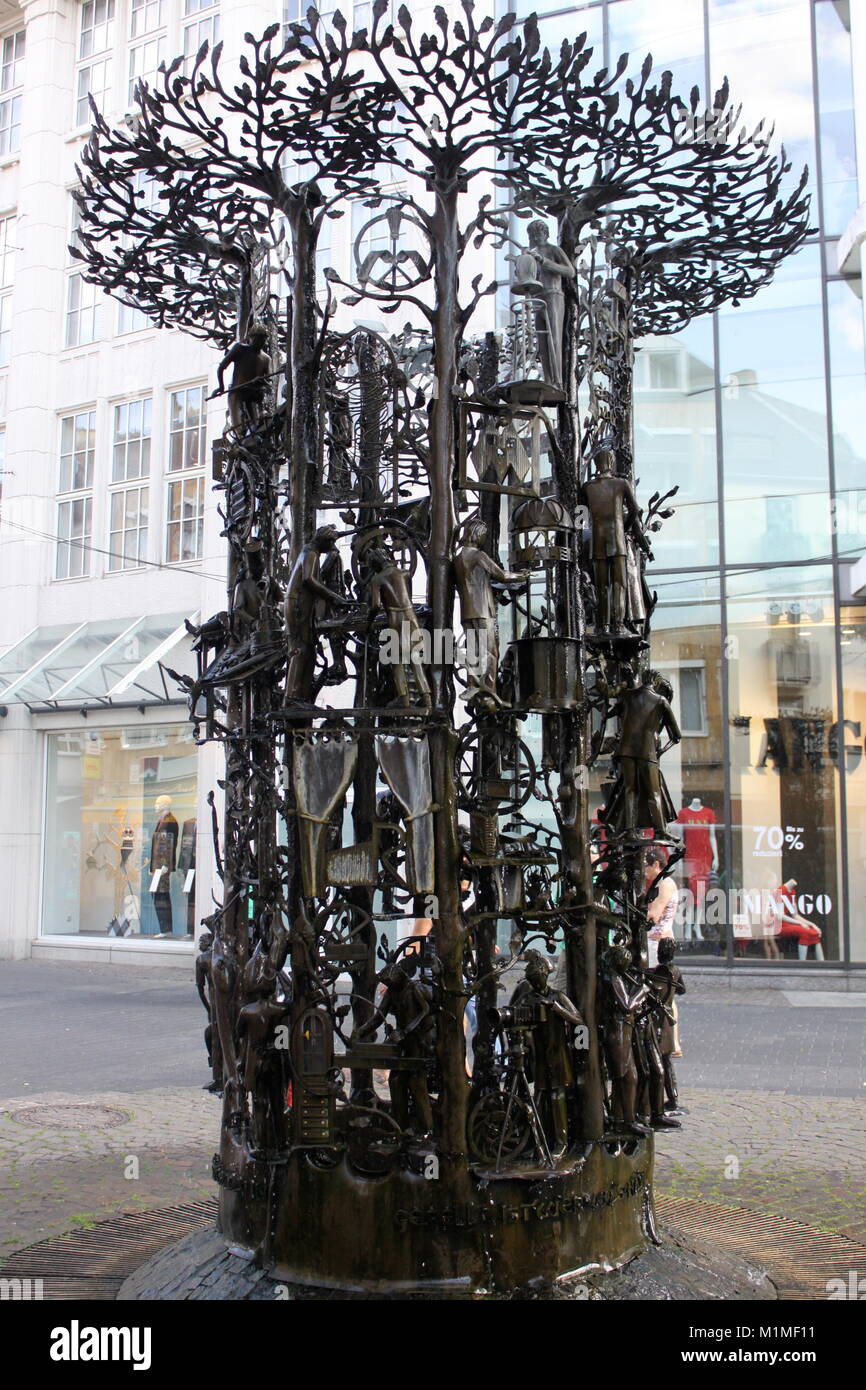 Water fountain sculpture, Trier, Germany Stock Photo - Alamy