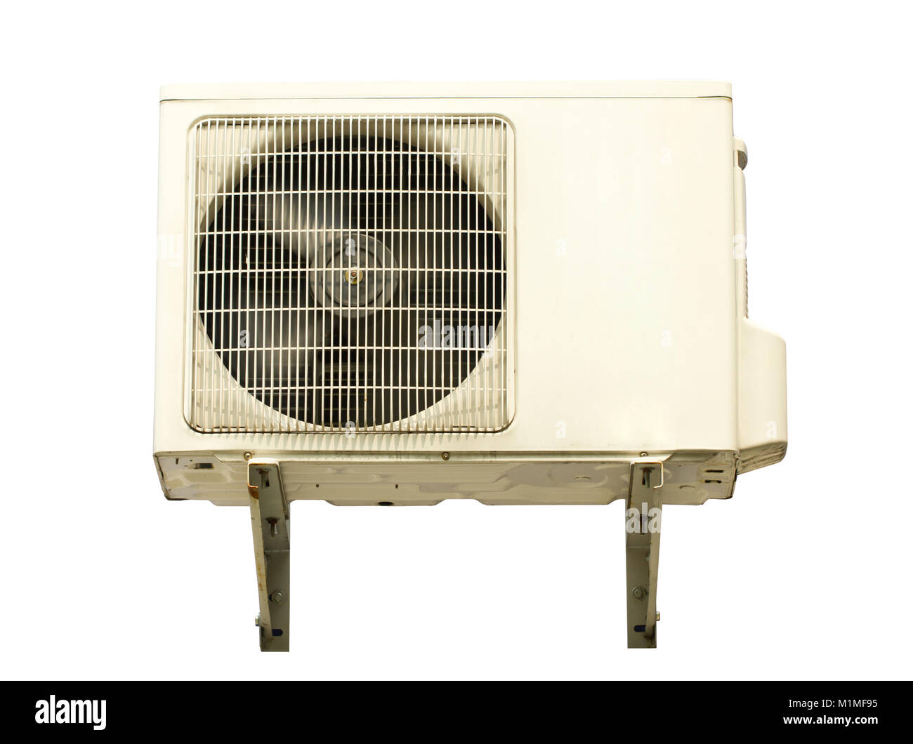 White metal air compressor Stock Photo - Alamy