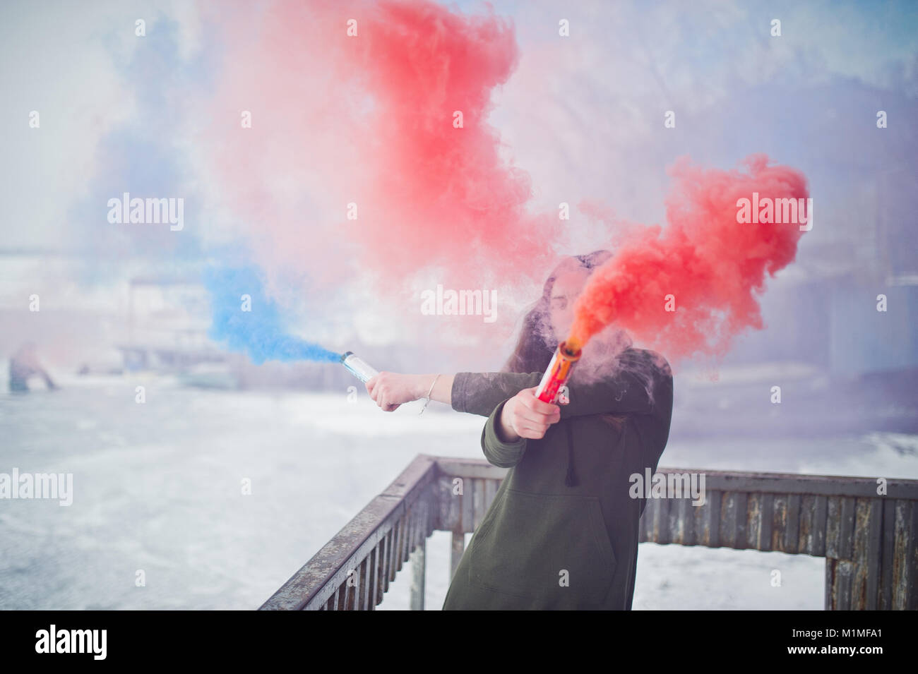 Colored Smoke In Hand