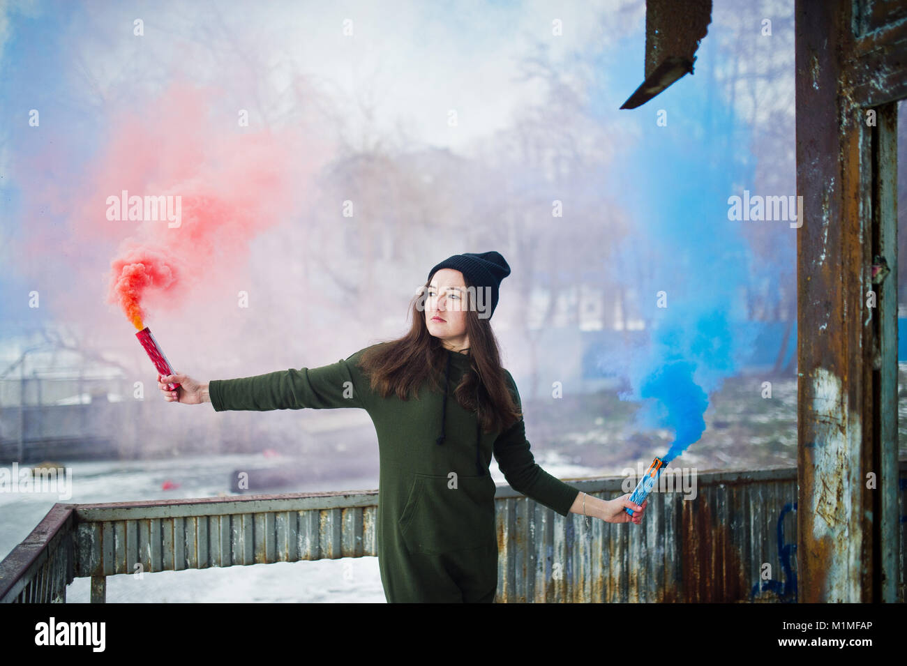 Colored Smoke In Hand