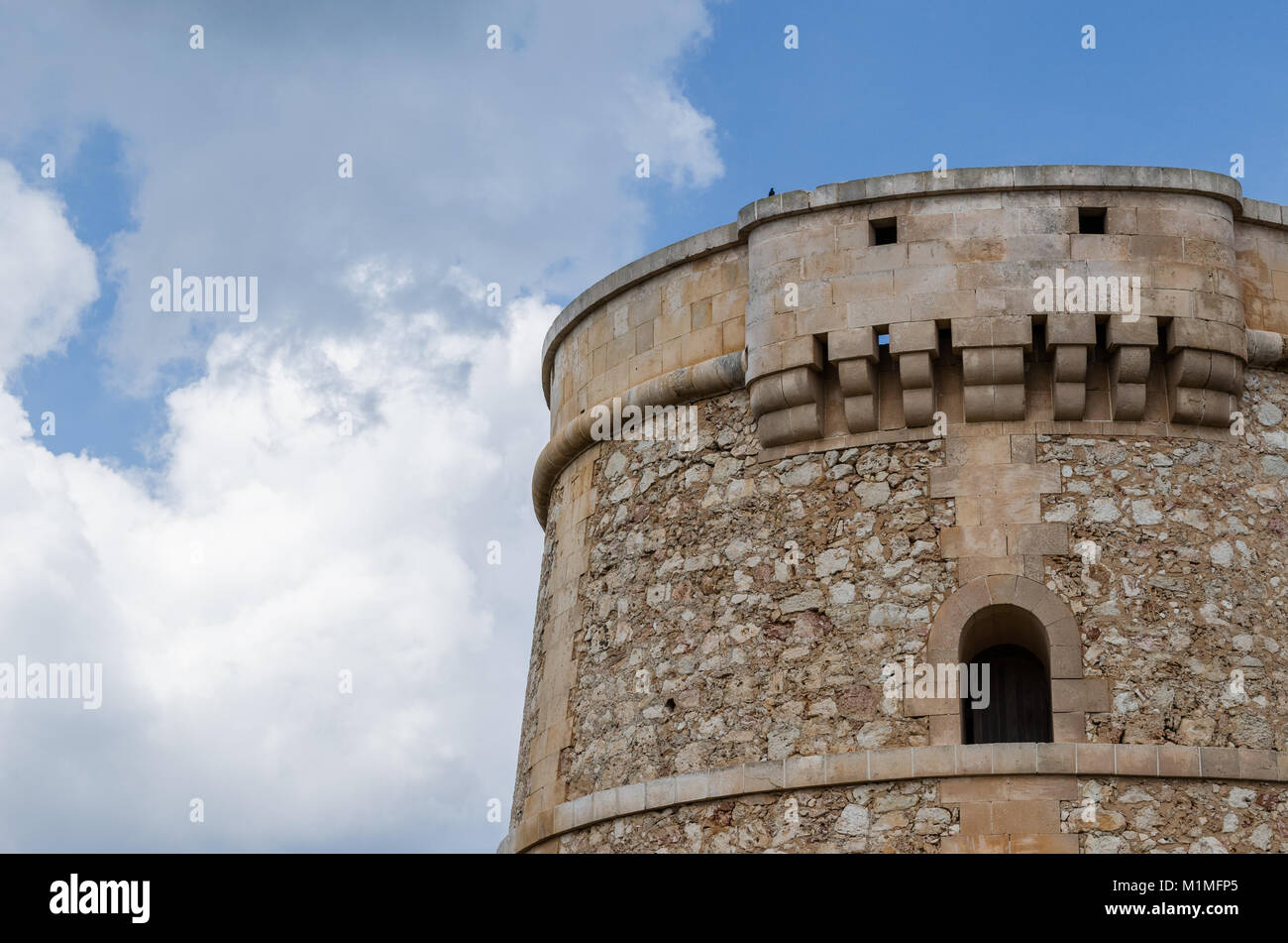 Photograph of a wonderful landscape in Alcaufar, Menorca. A watchtower ...