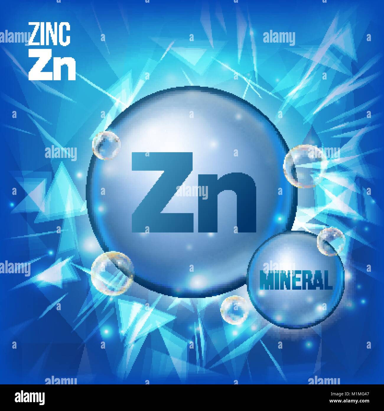 Zn Zinc Vector. Mineral Blue Pill Icon. Vitamin Capsule Pill Icon ...
