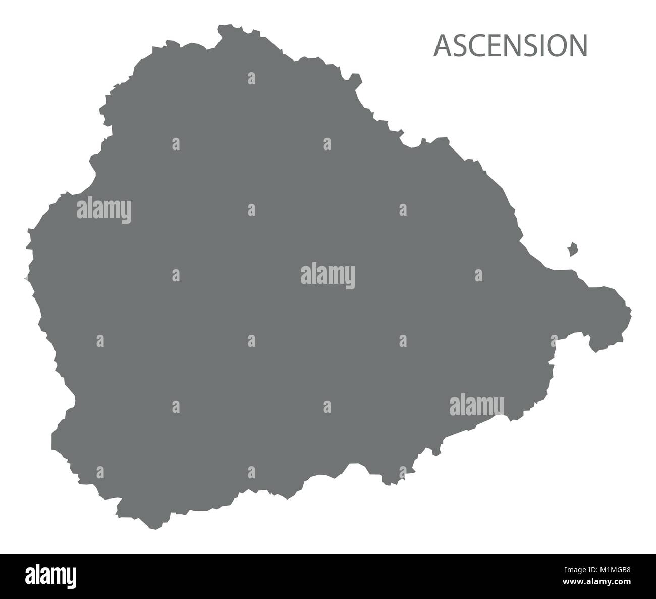 Ascension map grey illustration silhouette shape Stock Vector Image ...