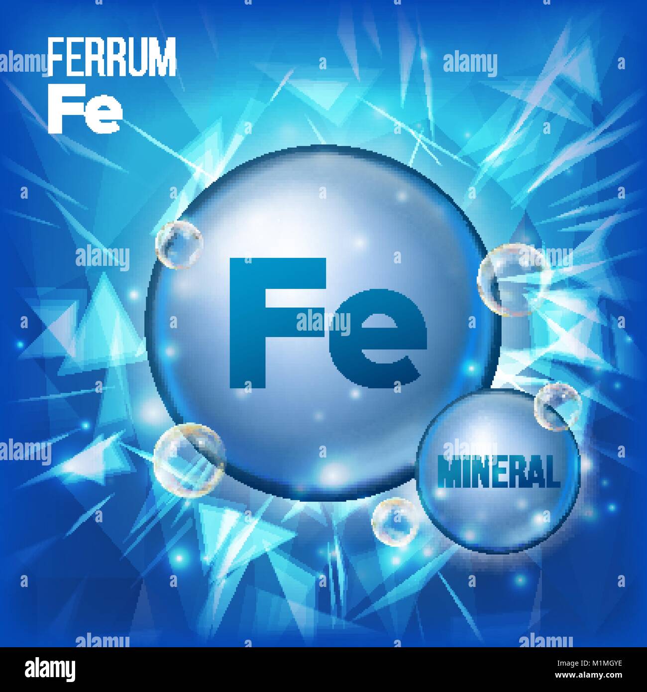 Fe Ferrum Vector. Mineral Blue Pill Icon. Vitamin Capsule Pill Icon ...