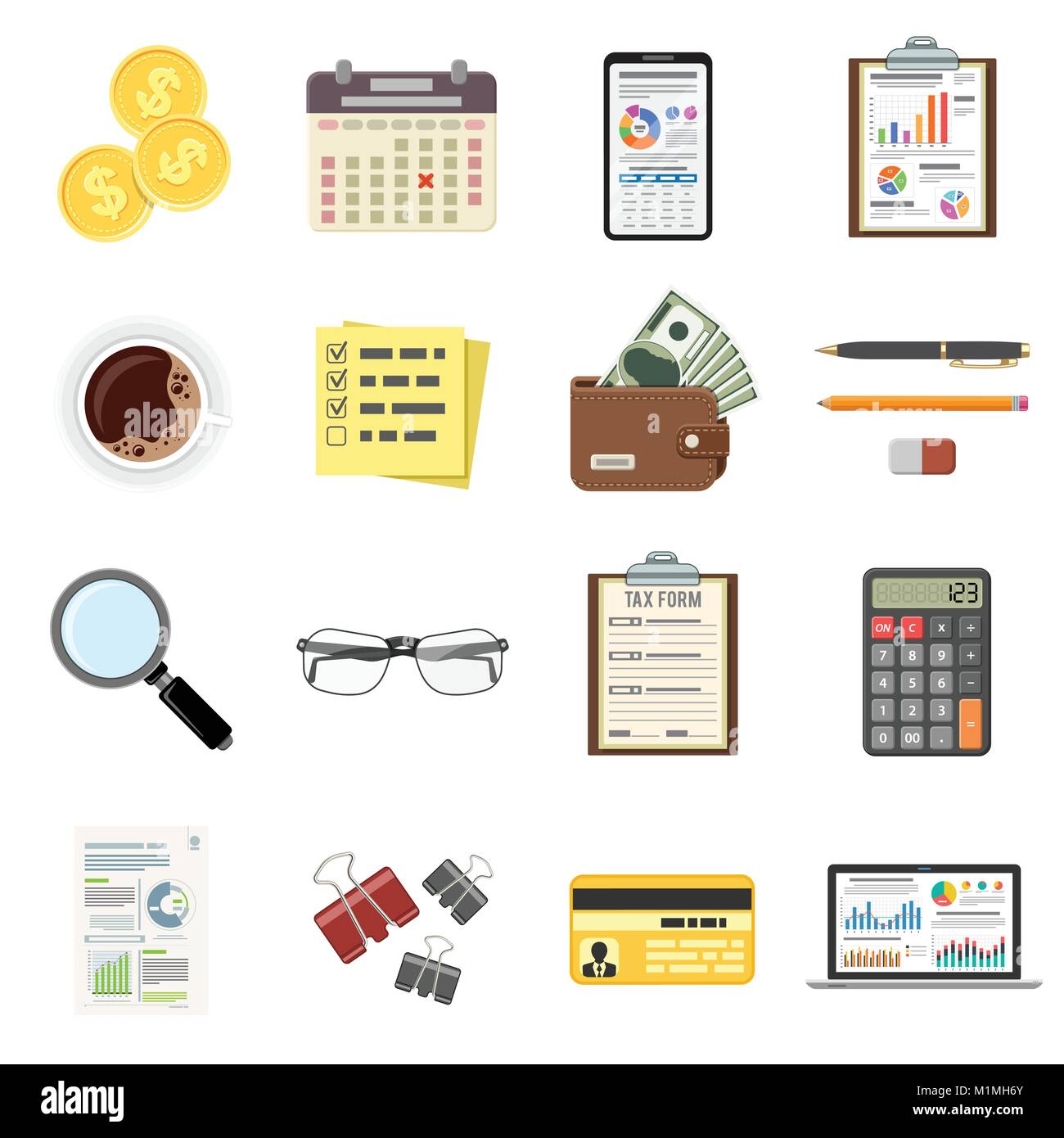 Set Auditing, Tax Process, Accounting Icons Stock Vector Image & Art ...