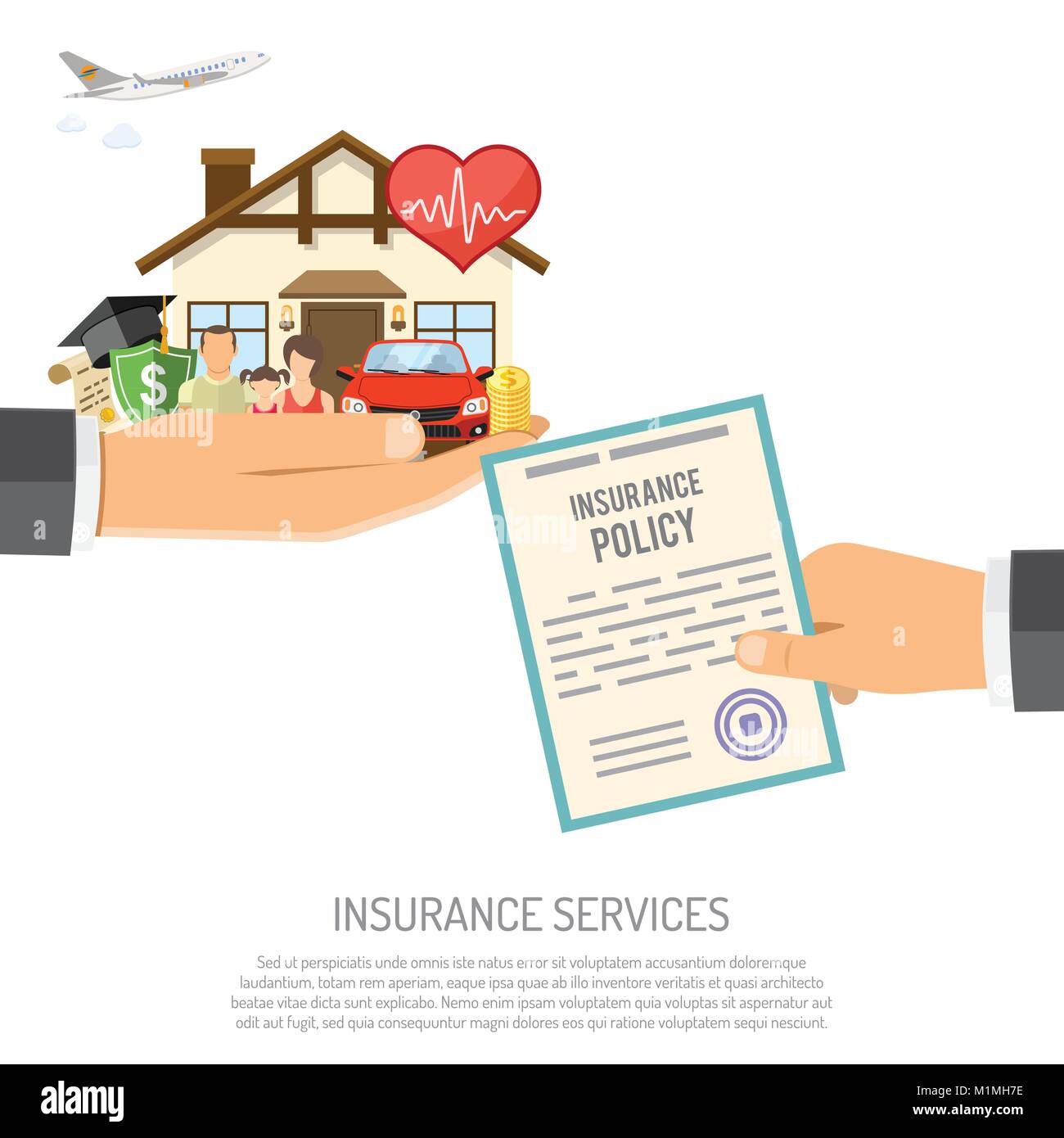 Travel insurance care life Stock Vector Images - Alamy