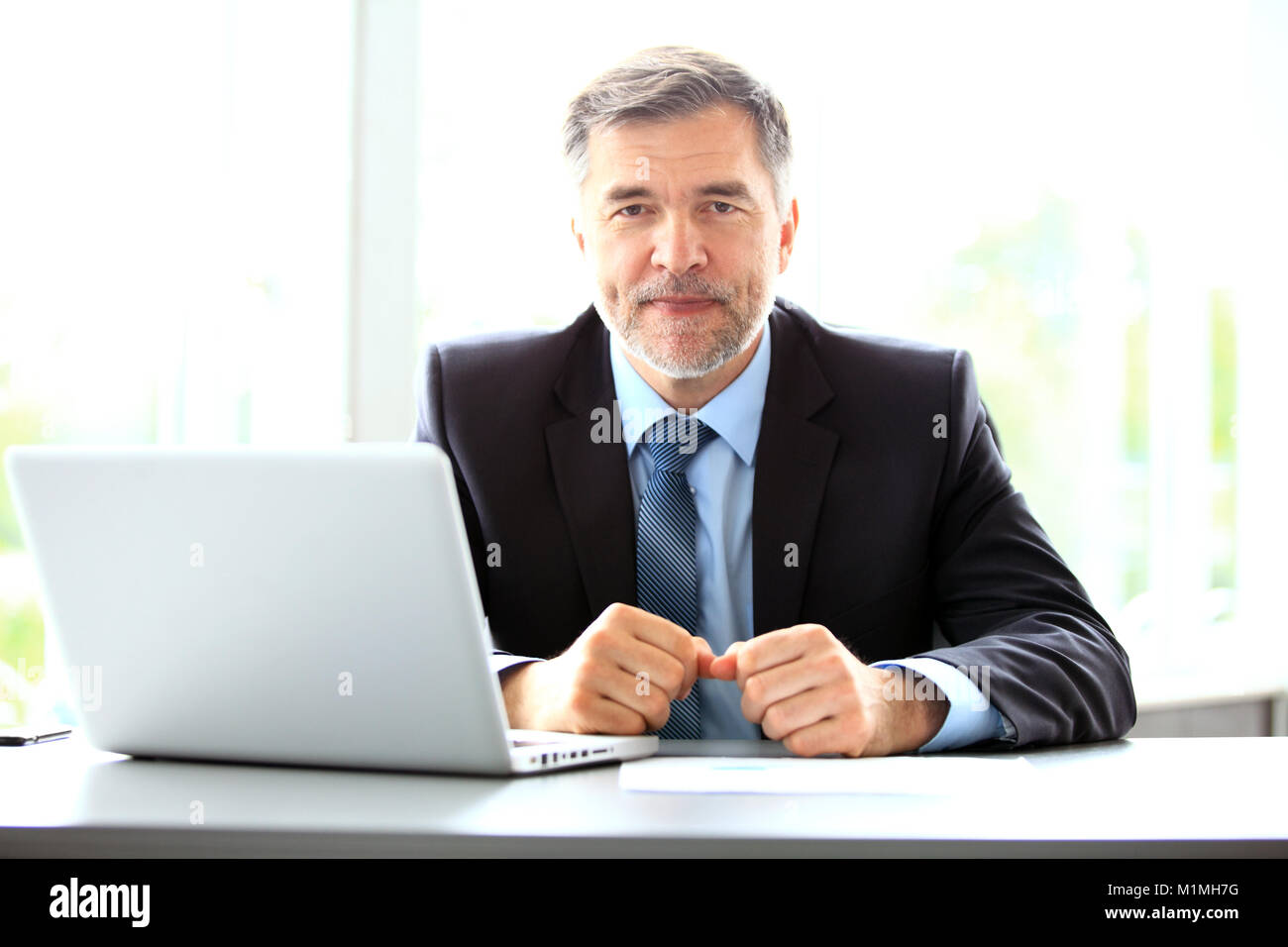 business, people and technology concept - happy smiling businessman ...