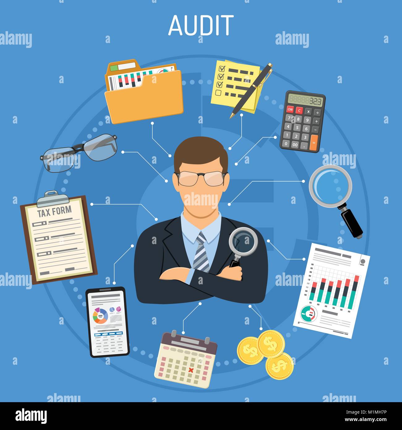 Auditing, Tax process, Accounting Concept Stock Vector Image & Art - Alamy