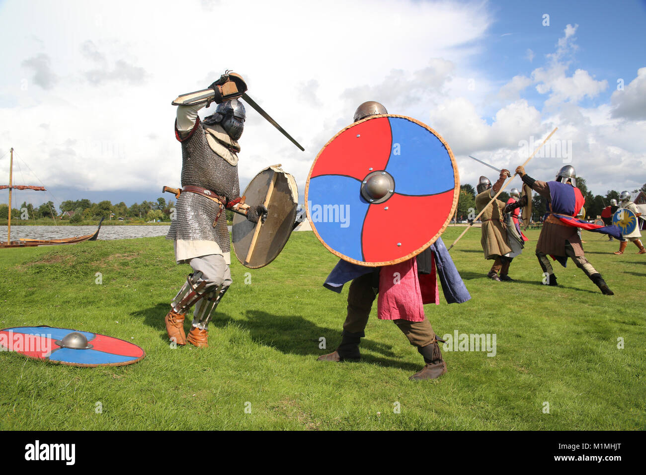 viking fight on the water Stock Photo - Alamy