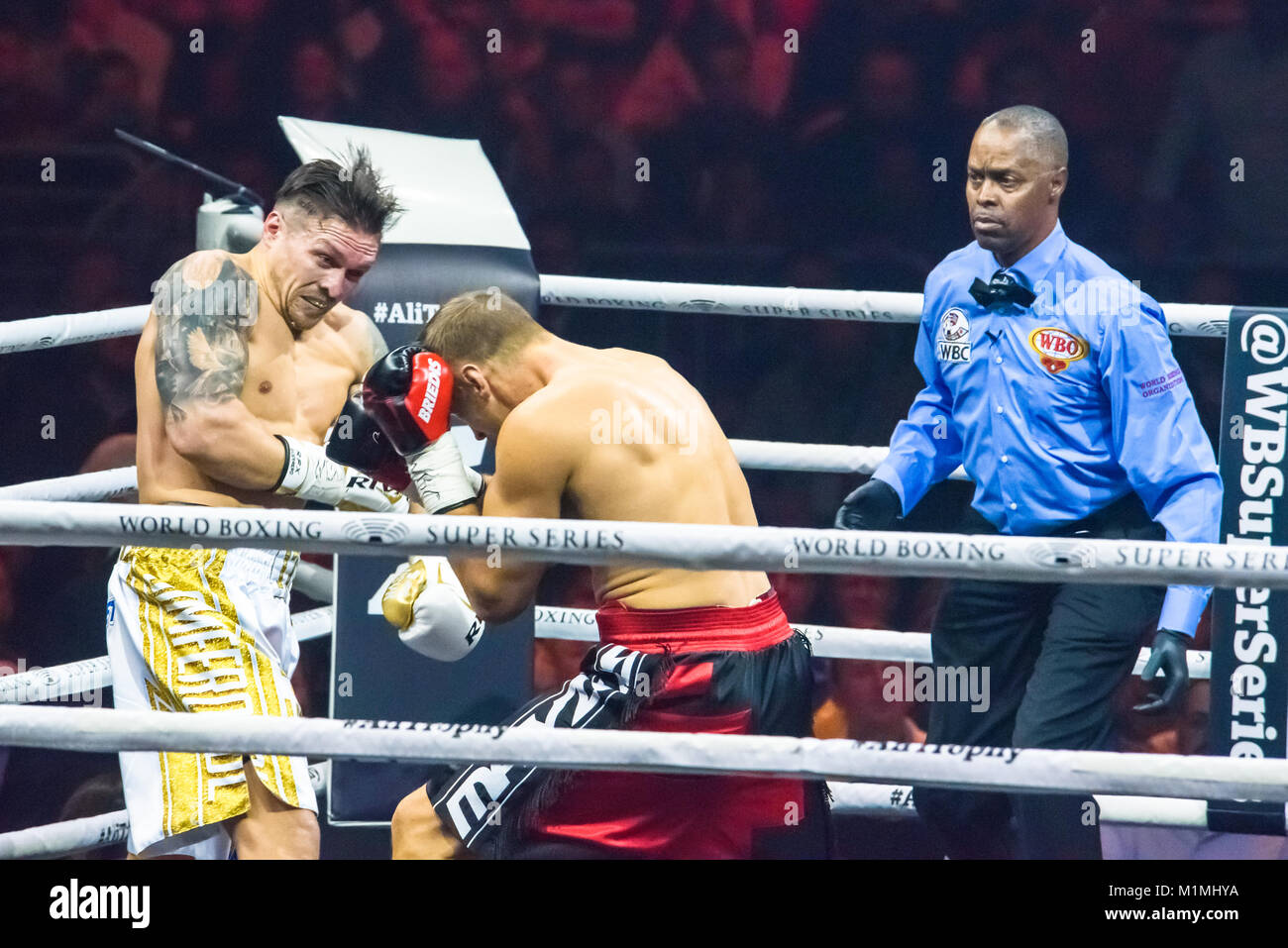 28.01.2018. RIGA,LATVIA. World Boxing Super Series semi final fight ...
