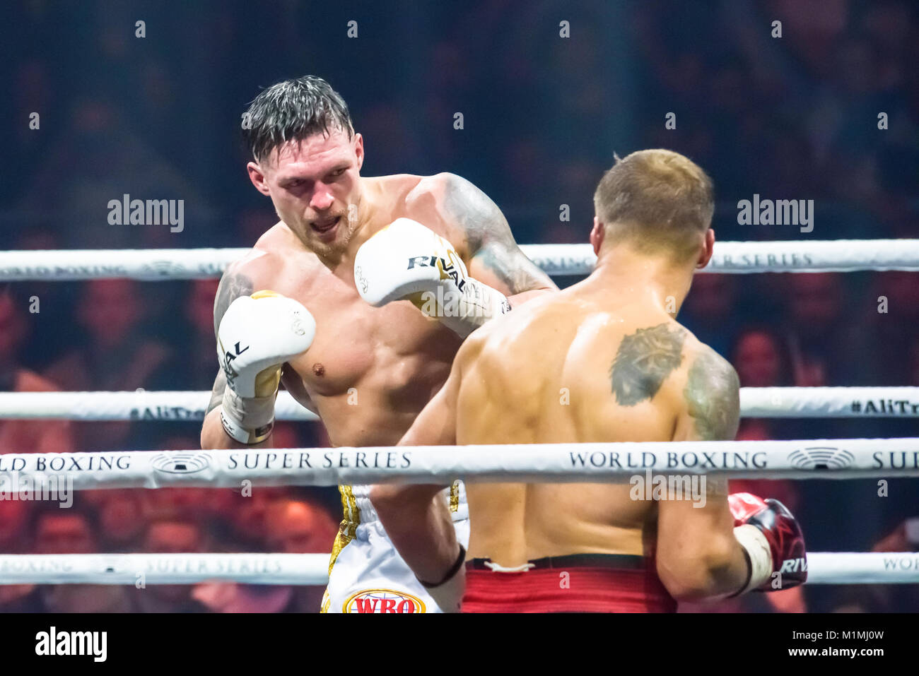 28.01.2018. RIGA,LATVIA. World Boxing Super Series semi final fight ...