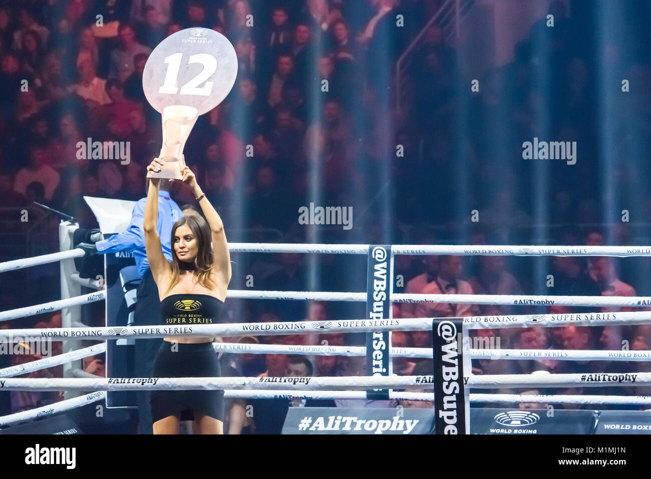 28.01.2018. RIGA,LATVIA. World Boxing Super Series semi final fight ...