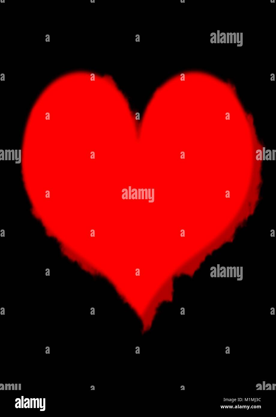 Spooky Red Bleeding Heart On Plain Black Background Stock Vector Image ...