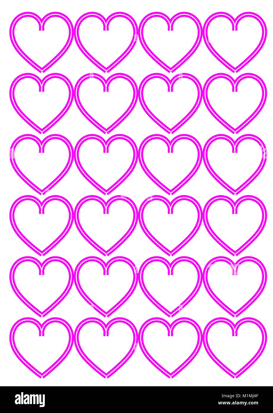Pink Heart Pattern On White Background Stock Vector Image & Art - Alamy