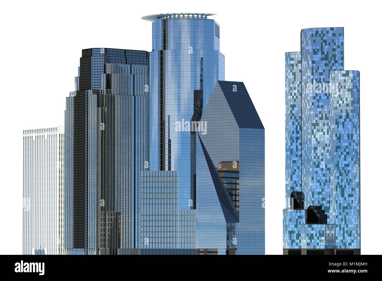 Skyscrapers 3D Illustration isolated on white background Stock Photo ...