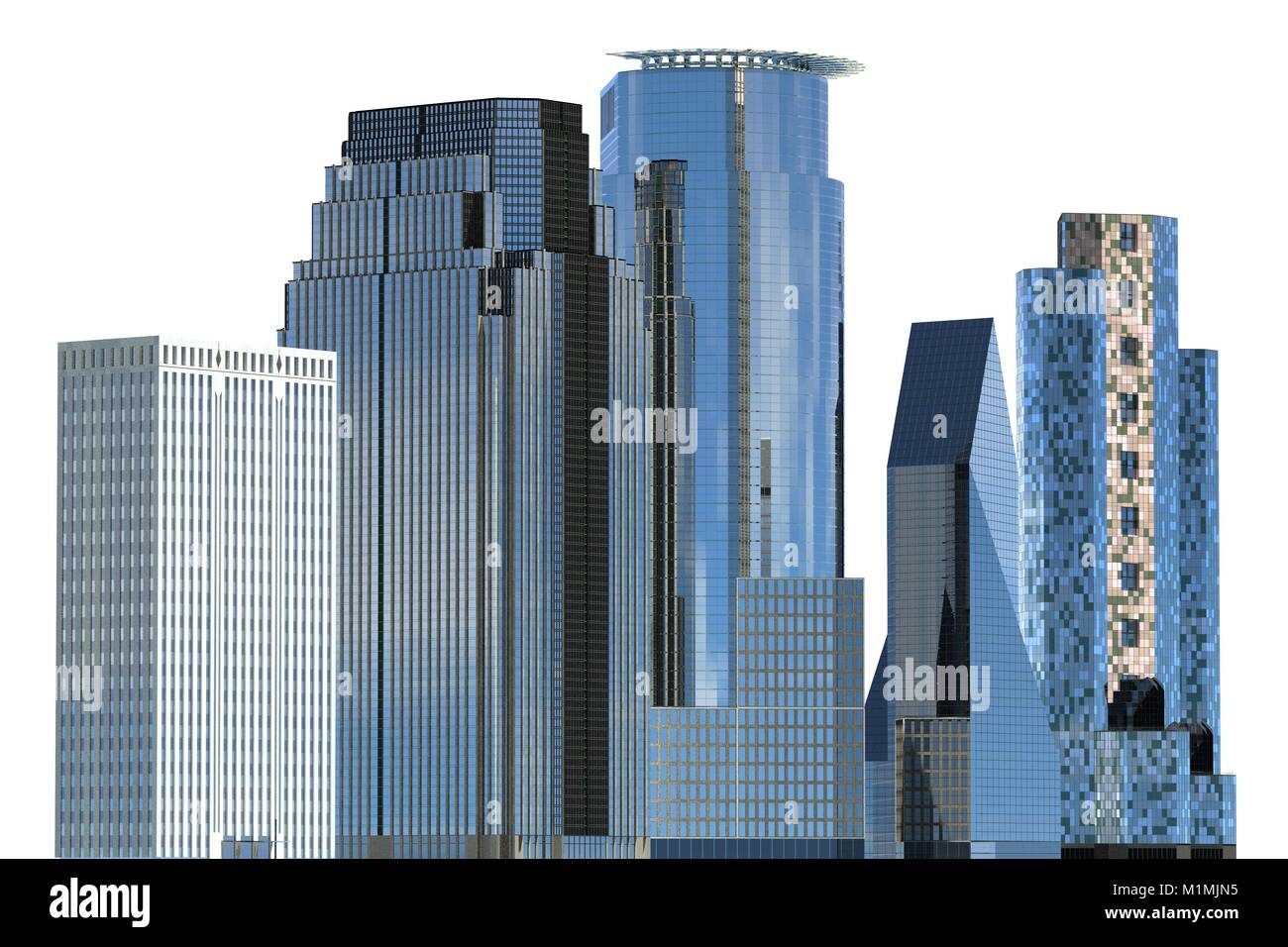 Skyscrapers 3D Illustration isolated on white background Stock Photo ...