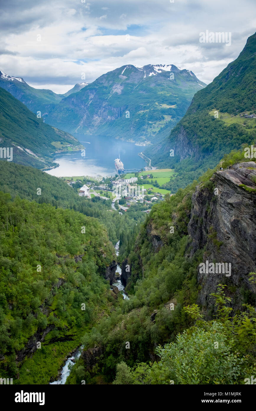 Geiranger fjord seen from Flydalsjuvet, Geiranger, More og Romsdal ...