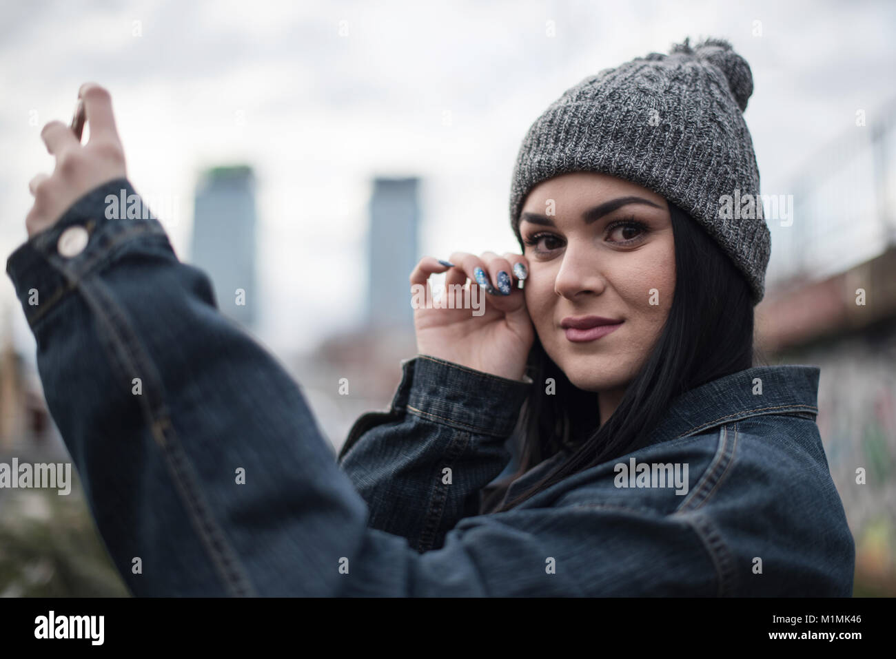 A woman taking a selfie hi-res stock photography and images - Alamy