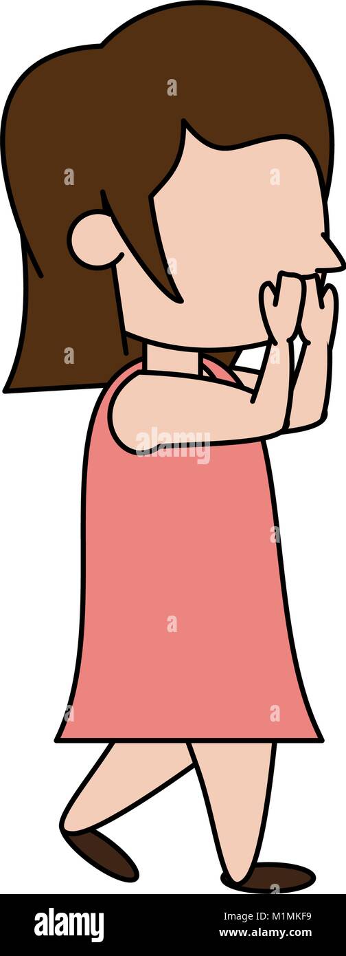Cute girl faceless cartoon Stock Vector Image & Art - Alamy