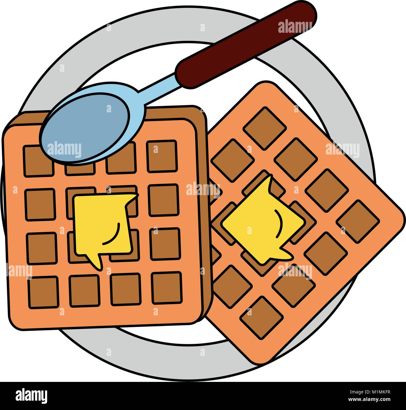 Breakfast waffles food Stock Vector Image & Art - Alamy