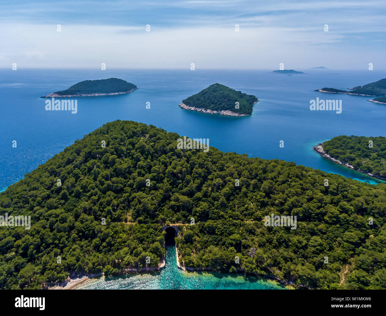 Seascape small islands from a bird's eye view. Seascape small islands ...