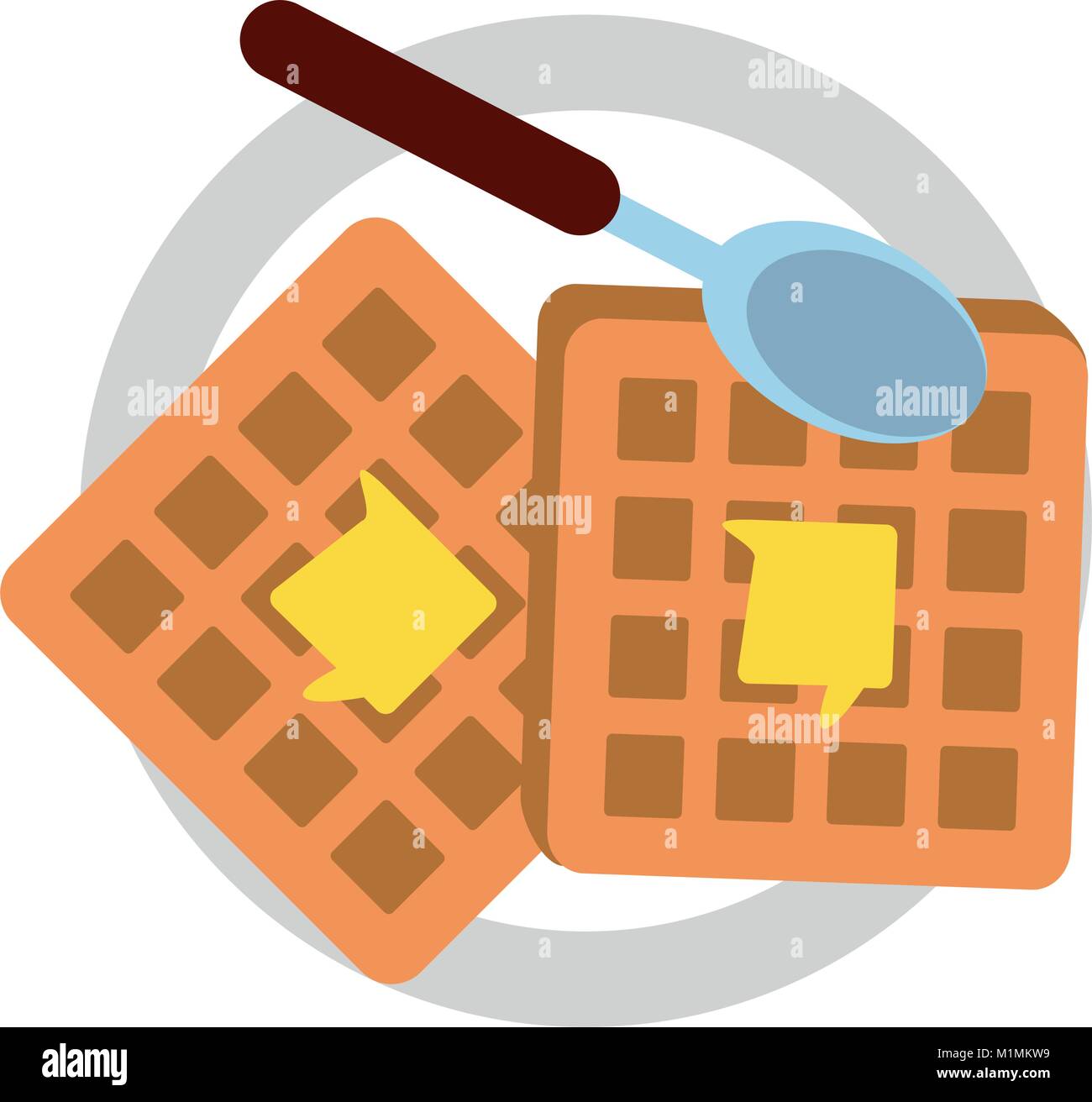 Breakfast waffles food Stock Vector Image & Art - Alamy