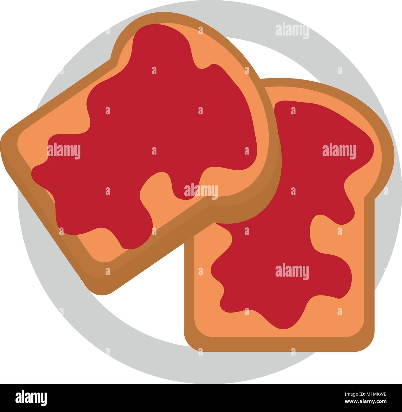 Raspberry strawberry jam toast Stock Vector Images - Alamy