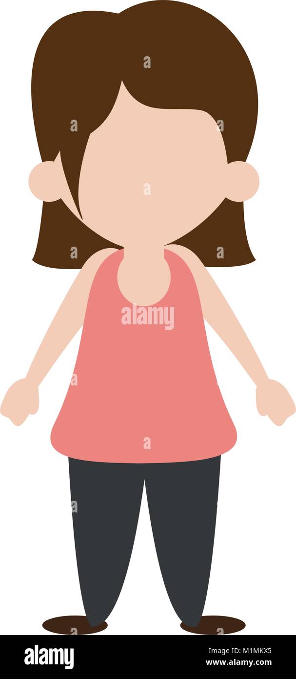 Cute girl faceless cartoon Stock Vector Image & Art - Alamy