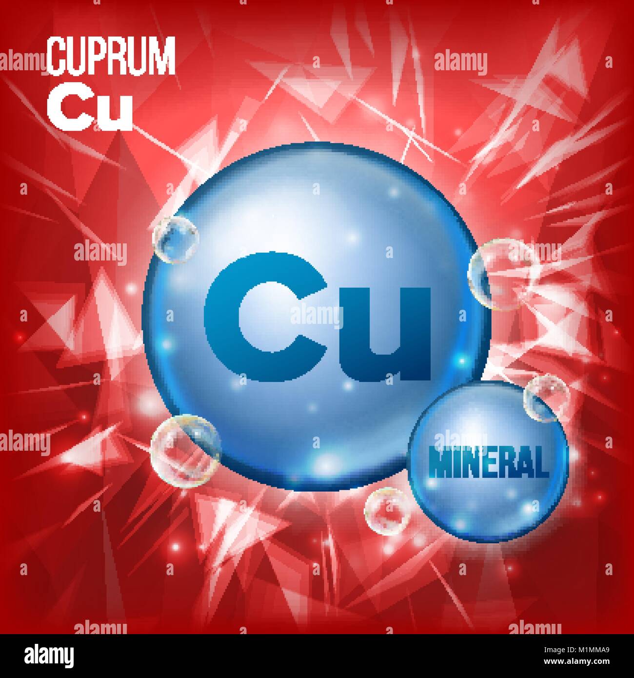 Cu Cuprum Vector. Mineral Blue Pill Icon. Vitamin Capsule Pill Icon ...
