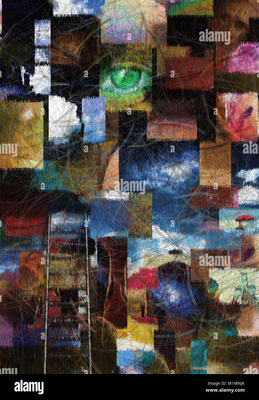 Abstract painting. Pieces of thinking Stock Photo - Alamy