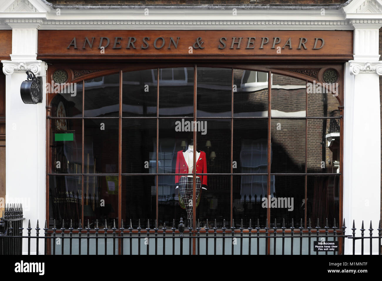 Anderson and Sheppard shop on Savile Row, London, England, Britain ...