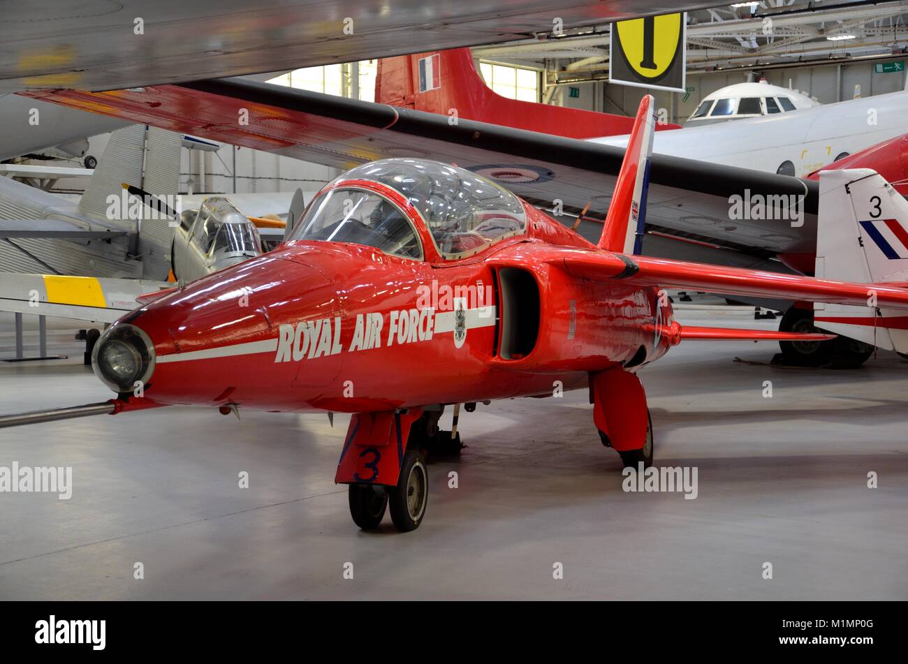 Folland Gnat of the RAF Red Arrows on display at RAF Museum Cosford ...