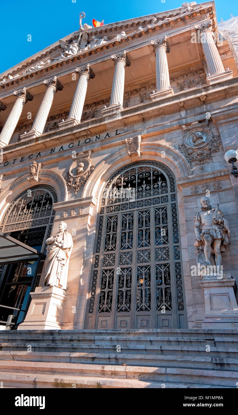 Statue national library madrid hi-res stock photography and images - Alamy